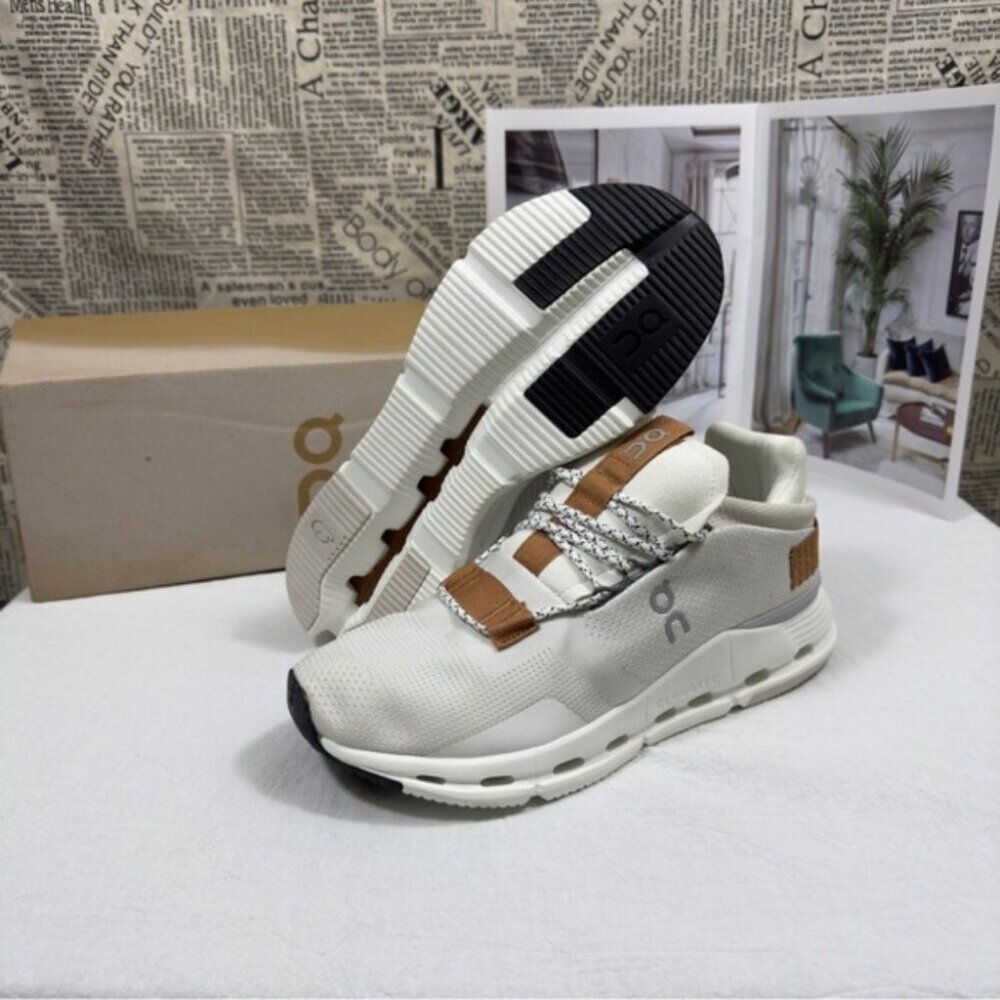 On Running Cloudnova Brown-White Sneakers - Gem